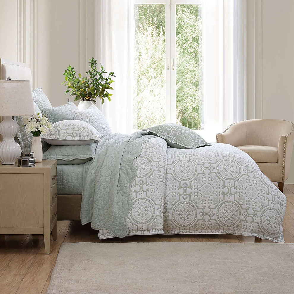 Mayfair Sage Quilt Cover Set by Private Collection | Quilt Cover World