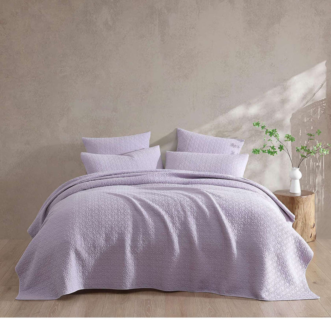Kayo Lilac Coverlet Set by Logan and Mason Platinum | Quilt Cover World