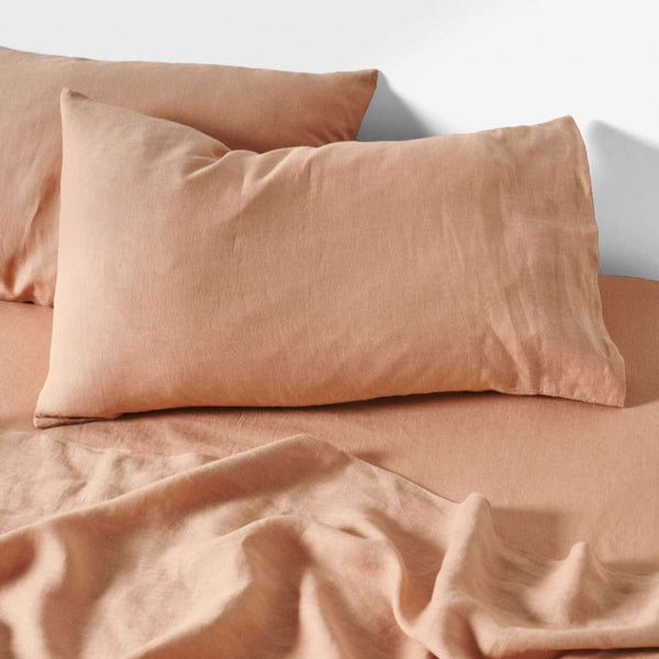 Nimes Pure Linen Clay SHEET SET by LINEN HOUSE | Quilt Cover World